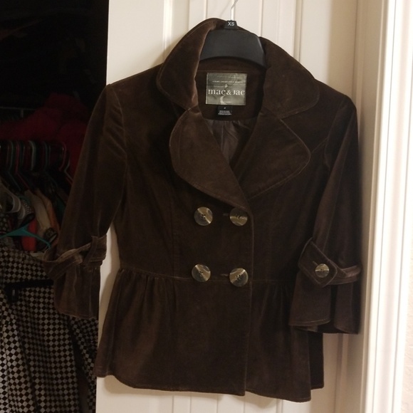 mac & jac | Jackets & Coats | Mac Jac Velvet Peplum Jacket | Poshmark